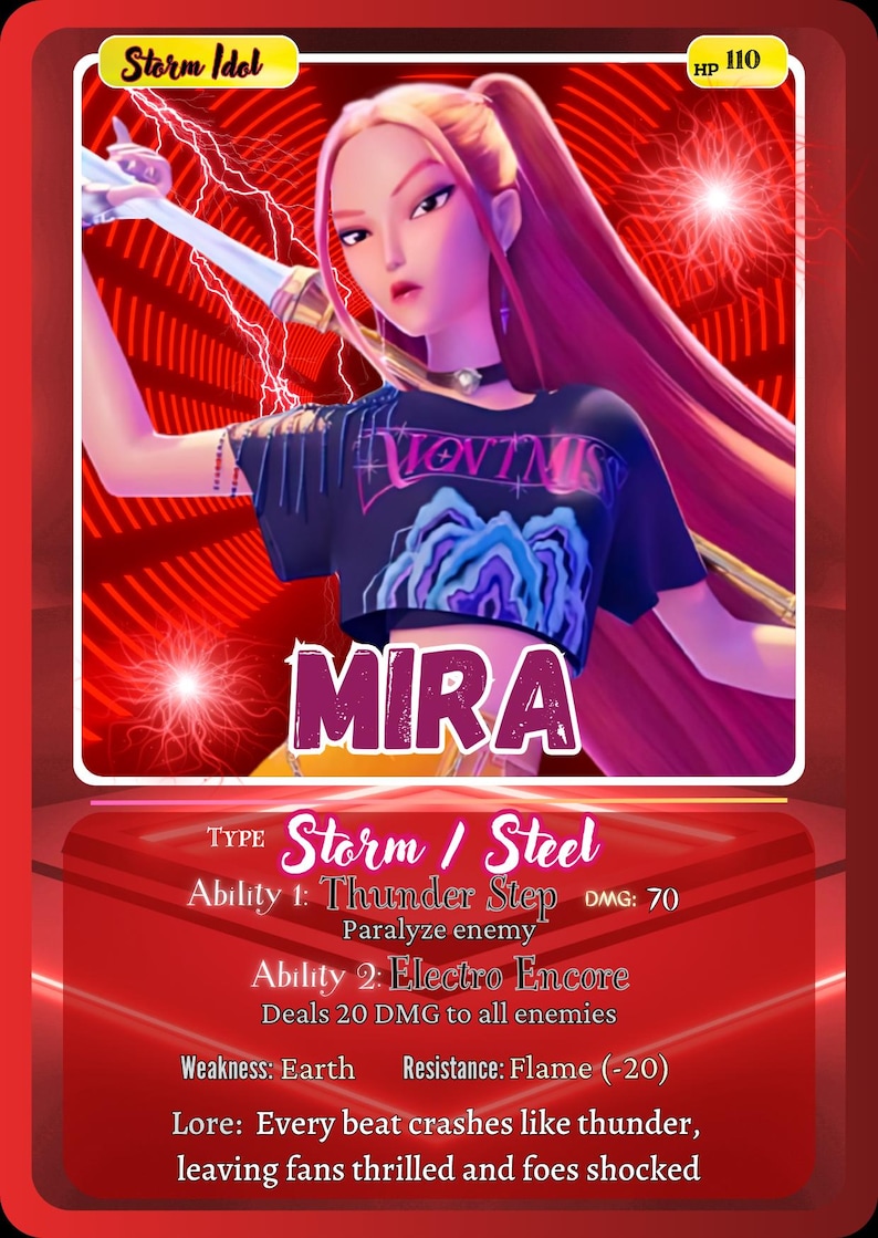 Huntrix, Rumi, Zoey & Mira – K-pop Demon Hunter Trading Cards | Shadow ...