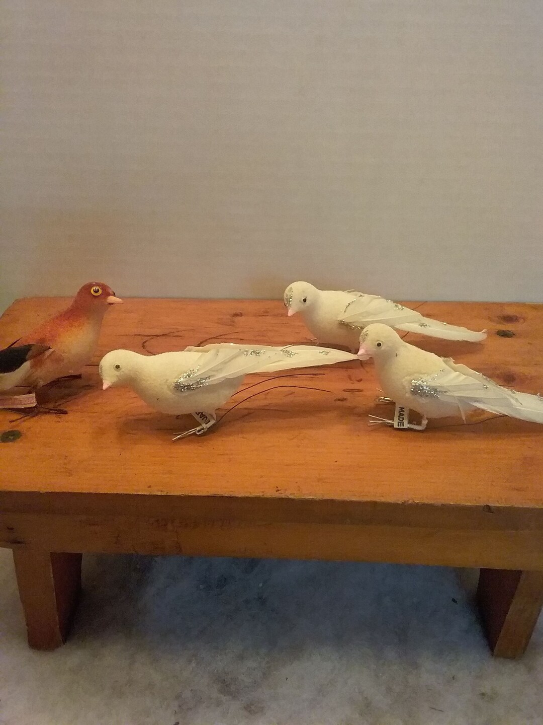 New Old Stock, Flocked Birds - Etsy