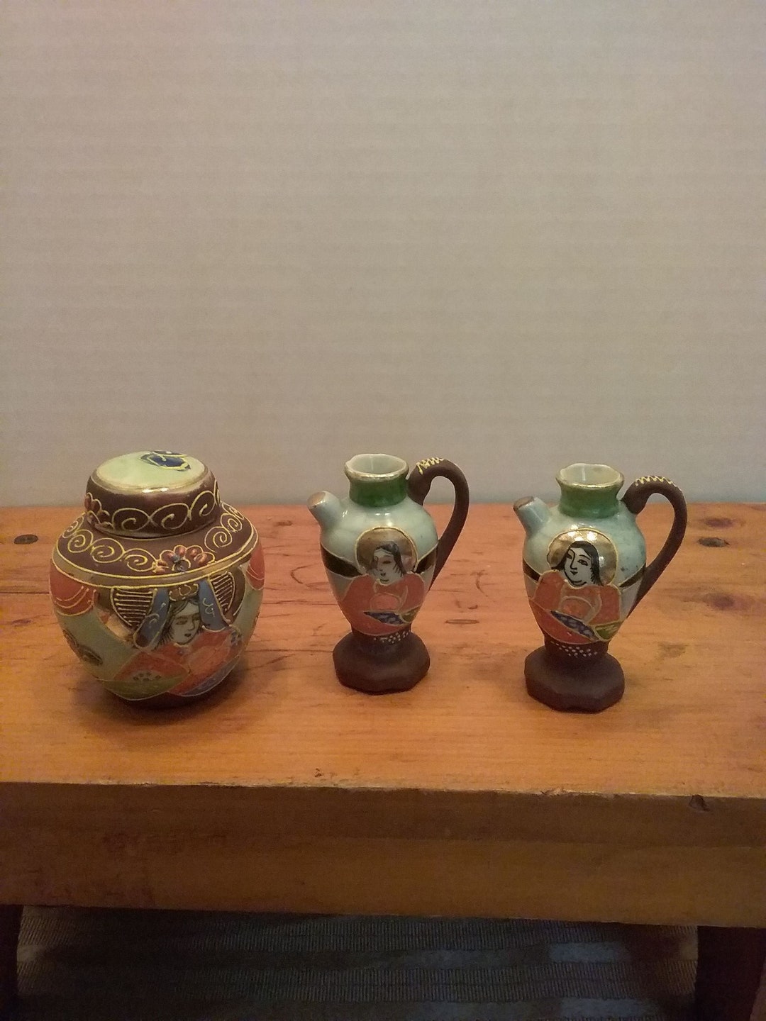 Satsuma Style Mini Ginger Jar,2 Mini Pitchers - Etsy