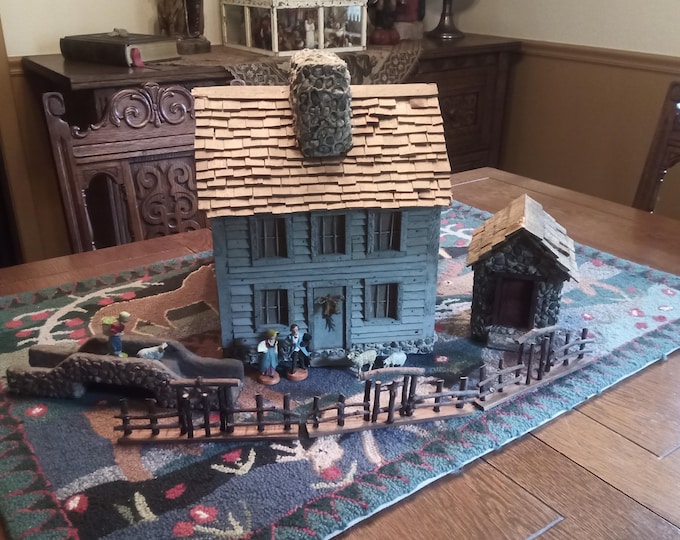 Saltbox Miniature Building Primitive Vinyette - Etsy