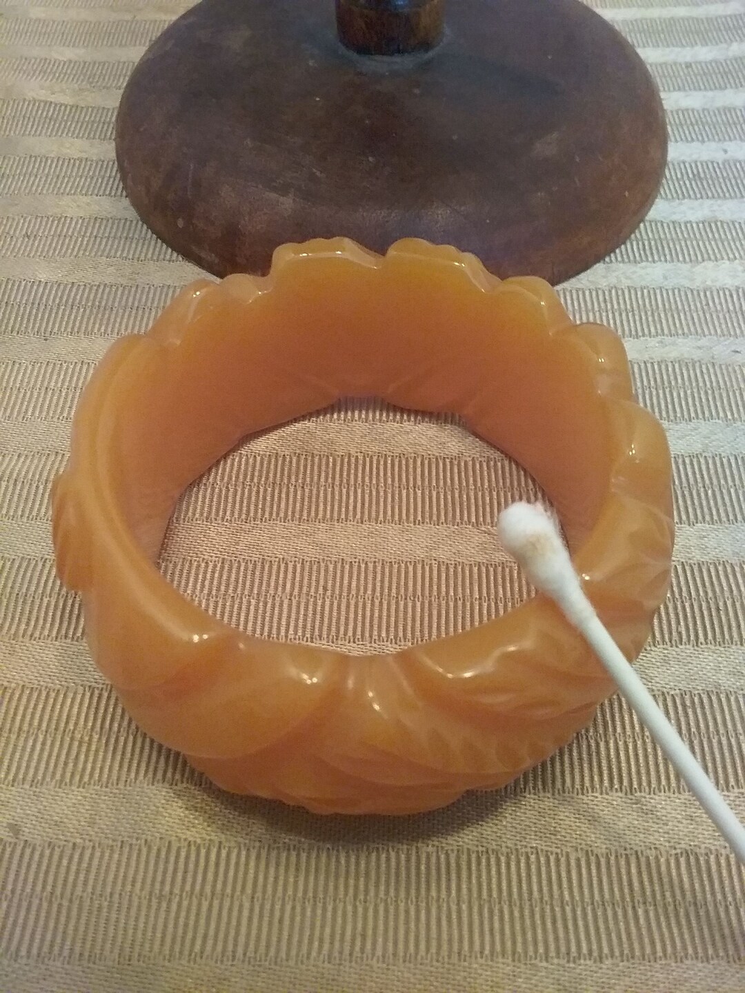 Reproduce Bakelite Chunky Egg Yolk Molded Bangle Bracelet - Etsy