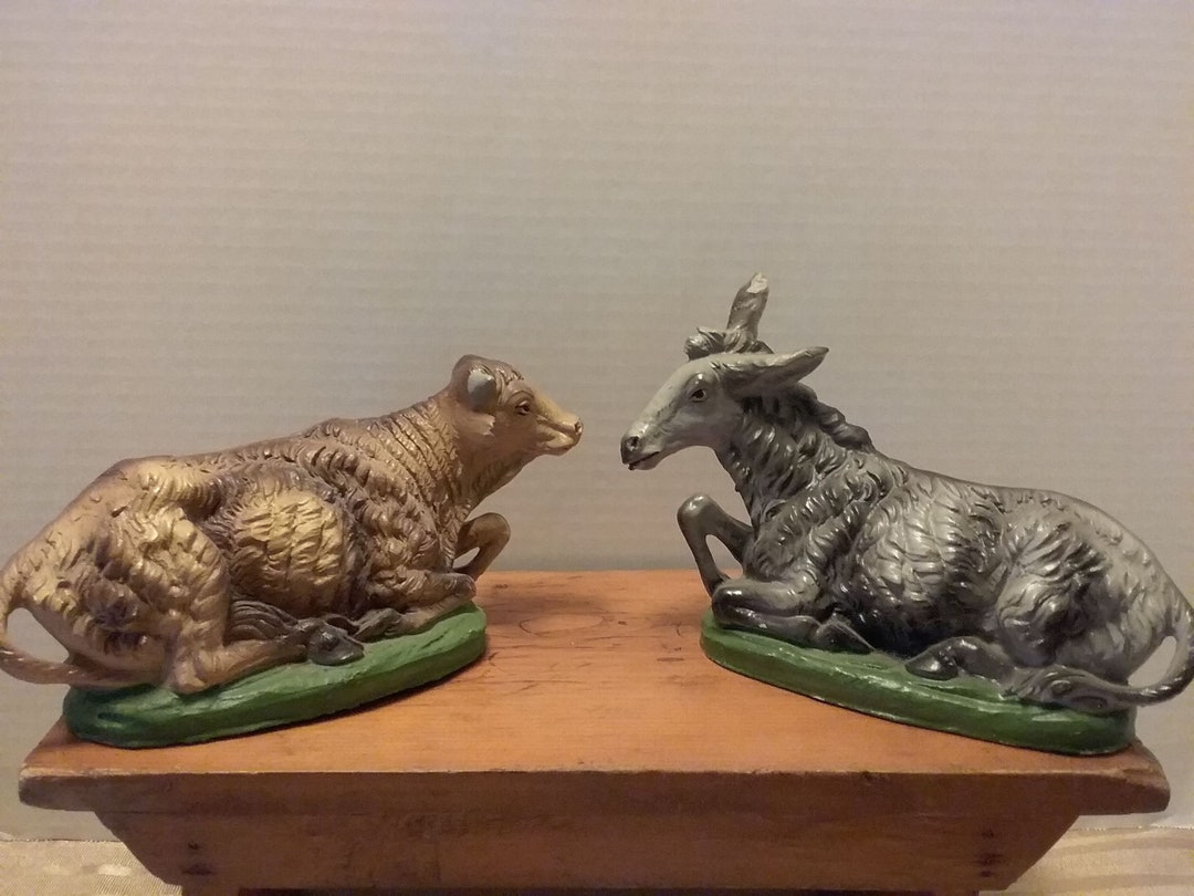 Creche Donkey and Cow, Manger Animals - Etsy