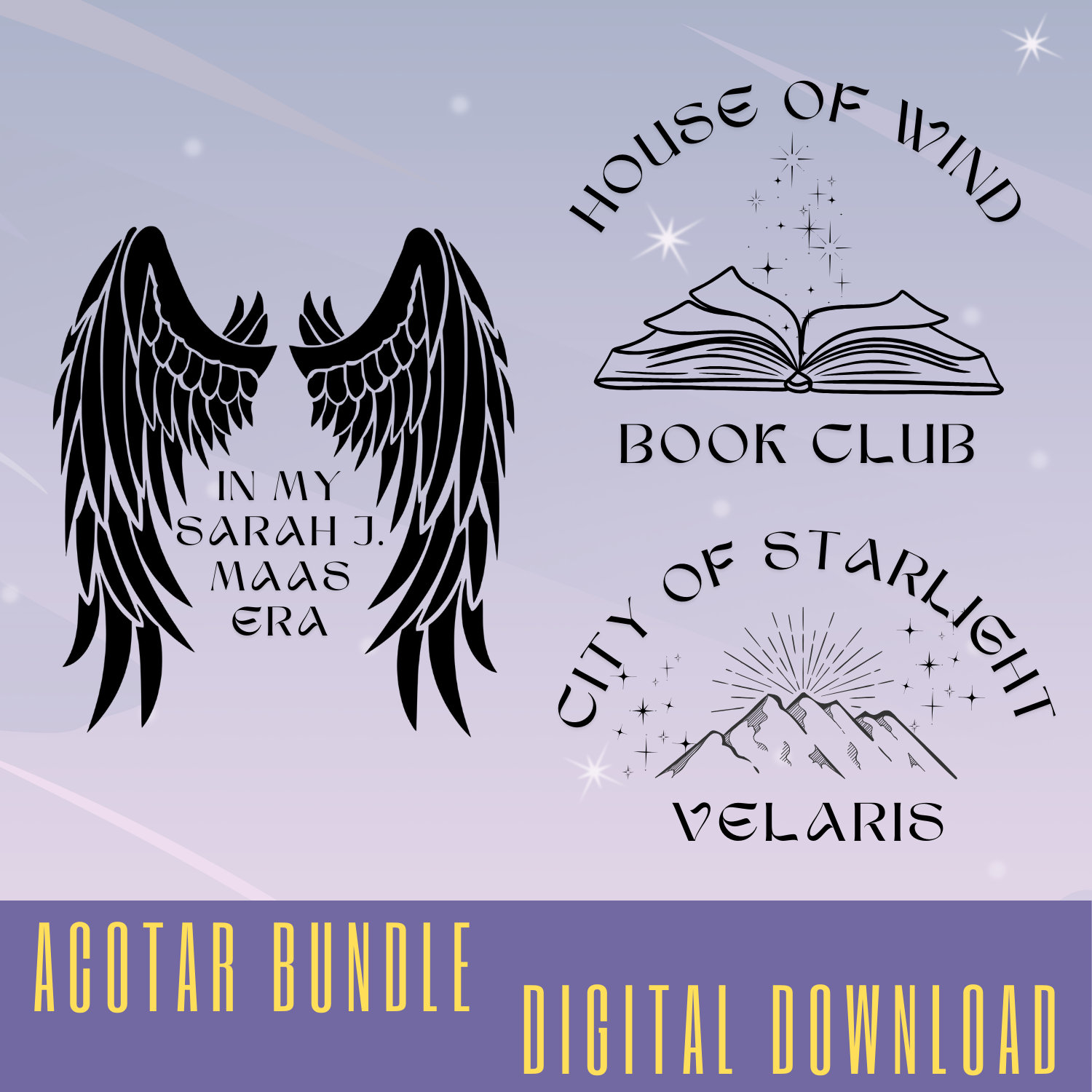 ACOTAR Png Bundle, ACOTAR Velaris Png, ACOTAR House of Wind Png, Sarah ...