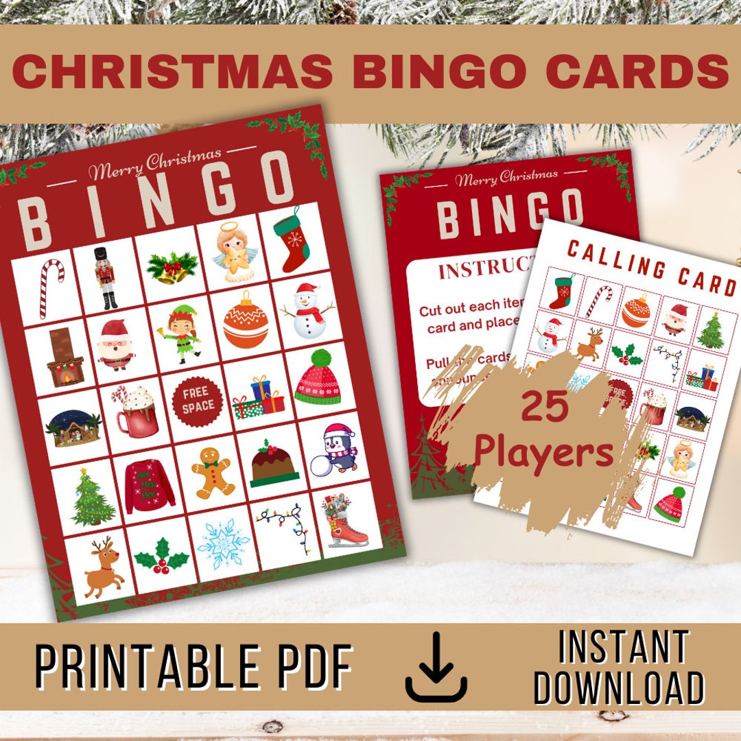 Christmas Bingo Cards Bingo Cards Holiday Games Holiday - Etsy
