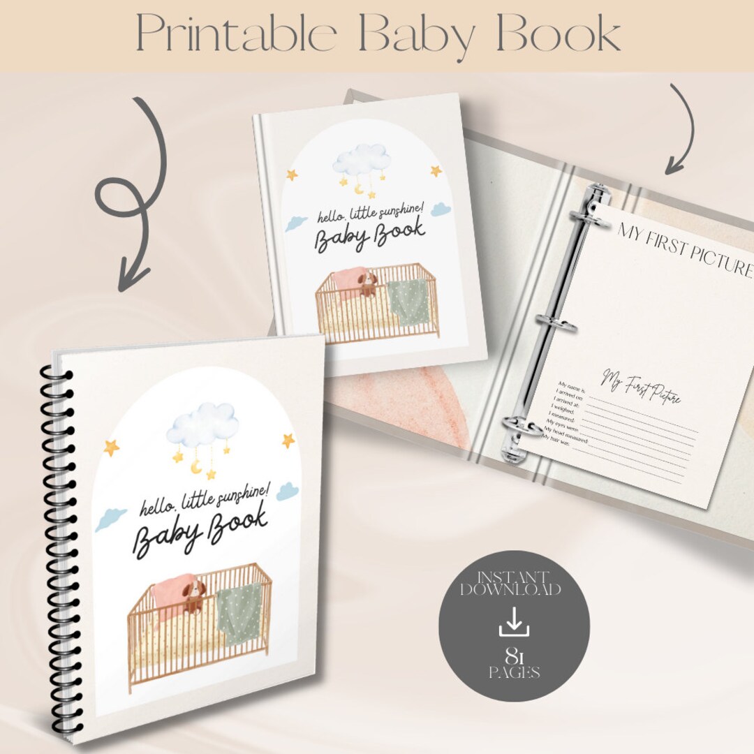 Baby Book Printable Baby Book Printable Baby Milestone Tracker ...