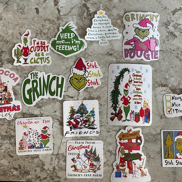 The Grinch Stickers - Etsy
