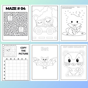 Animal Coloring Pages and Activity Book- Digital Download- 120 Pages - Etsy