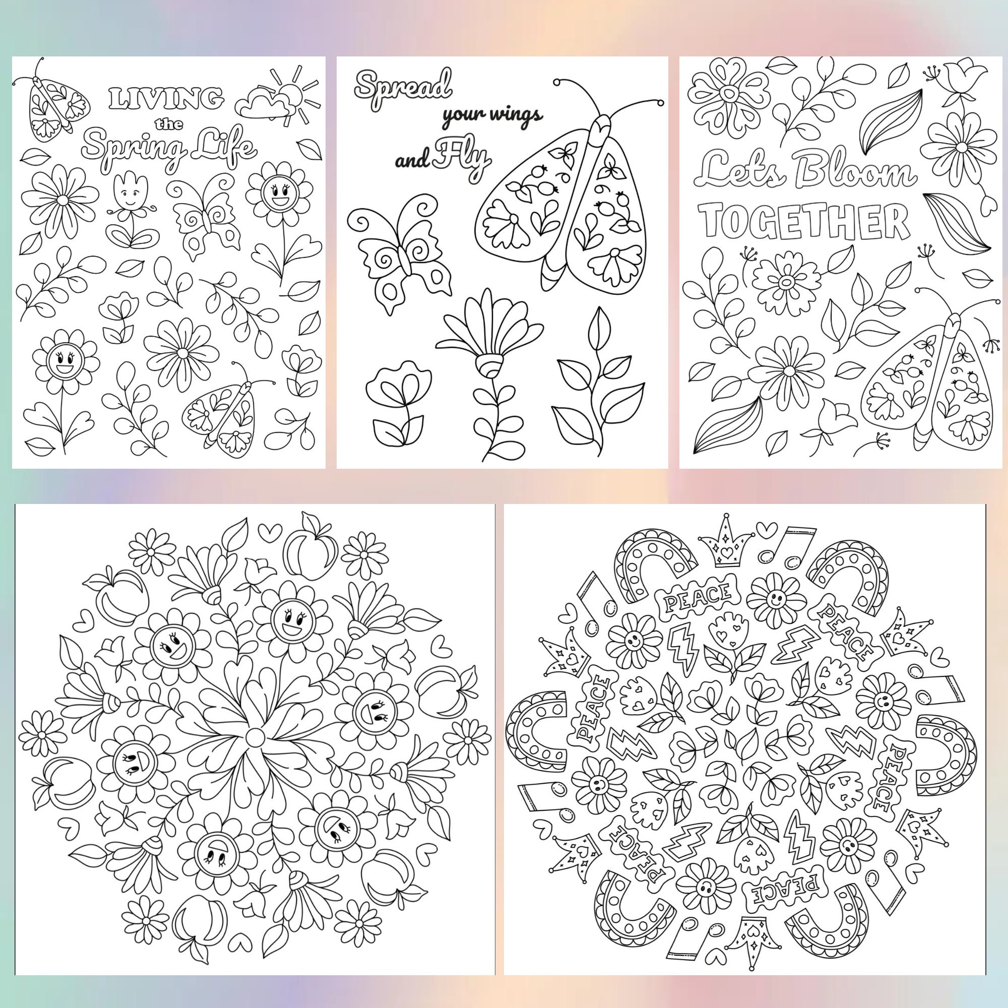 Good Vibes Coloring Pages- 16 Pages Digital Download - Etsy