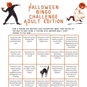 Adult Halloween Scavenger Hunt Game Adult Bingo Cards Printable ...