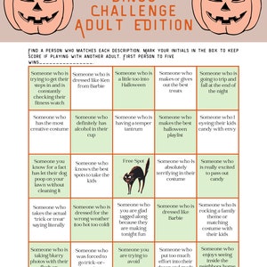 Adult Halloween Scavenger Hunt Game Adult Bingo Cards Printable ...