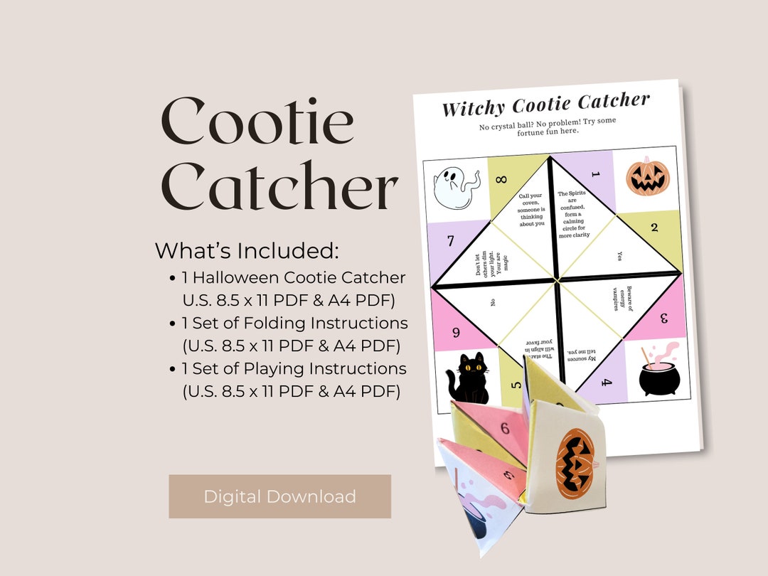 Printable Fortune Teller Halloween Cootie Catcher Printable Halloween ...