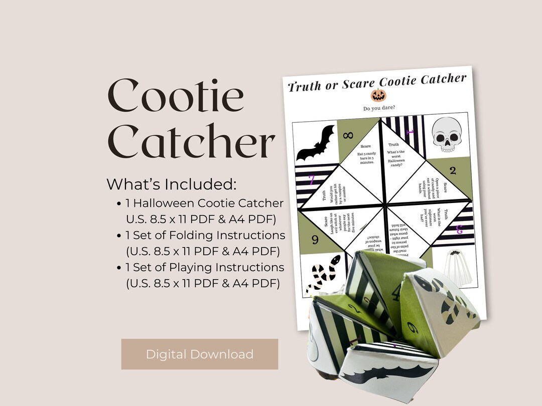 Printable Halloween Cootie Catcher Halloween Kids Games Halloween ...