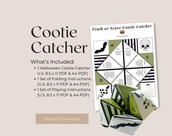 Halloween Cootie Catcher Printable Halloween Games Printable Fortune ...