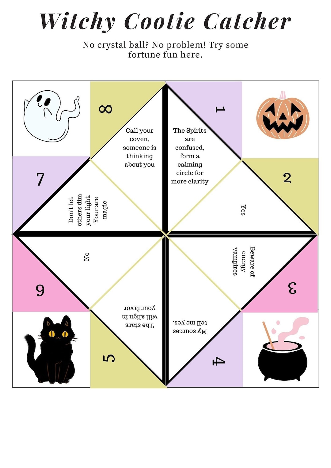 Printable Halloween Cootie Catcher Kids Halloween Games - Etsy