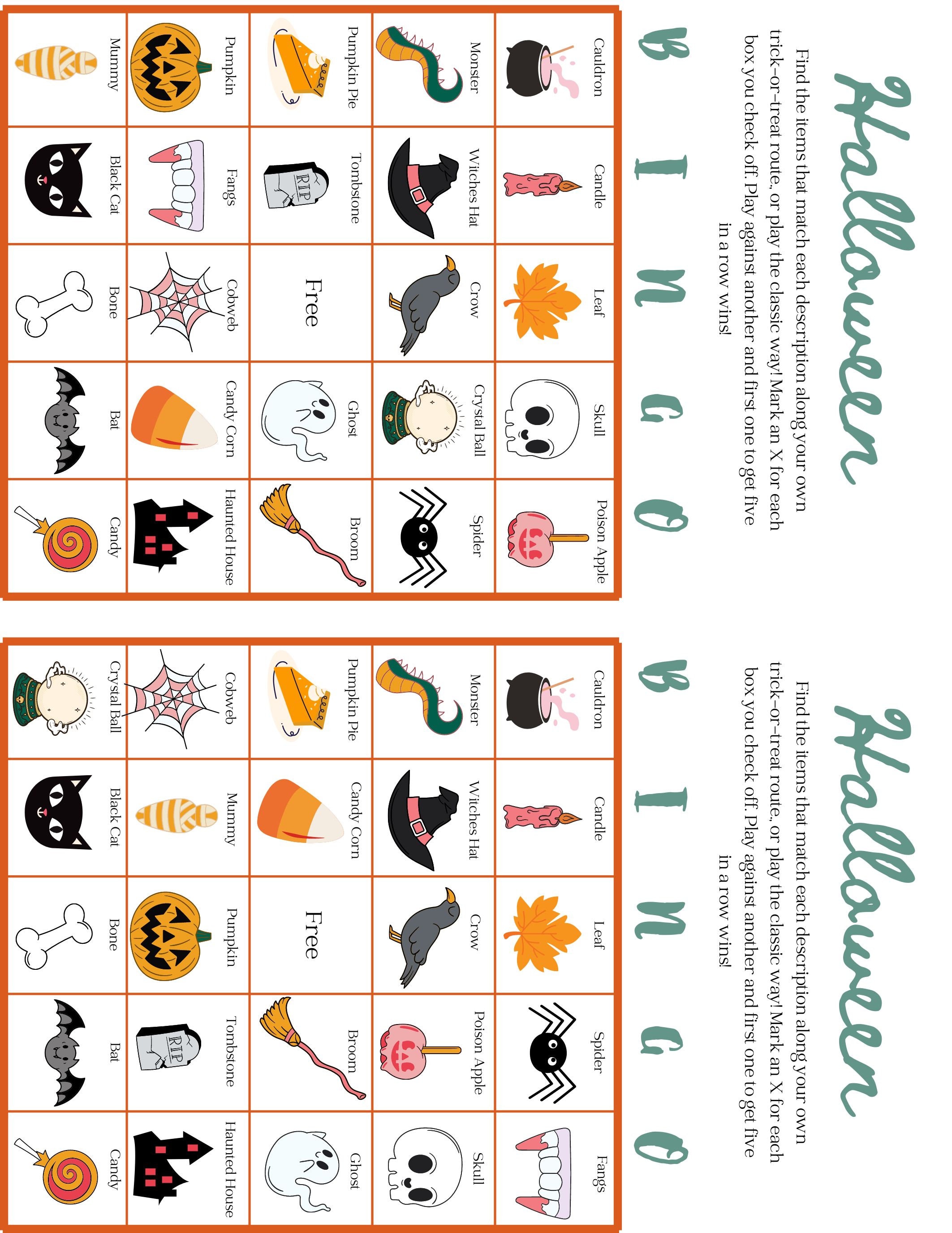 Printable Halloween Bingo Game: Kids Party Activity (PDF) - Etsy