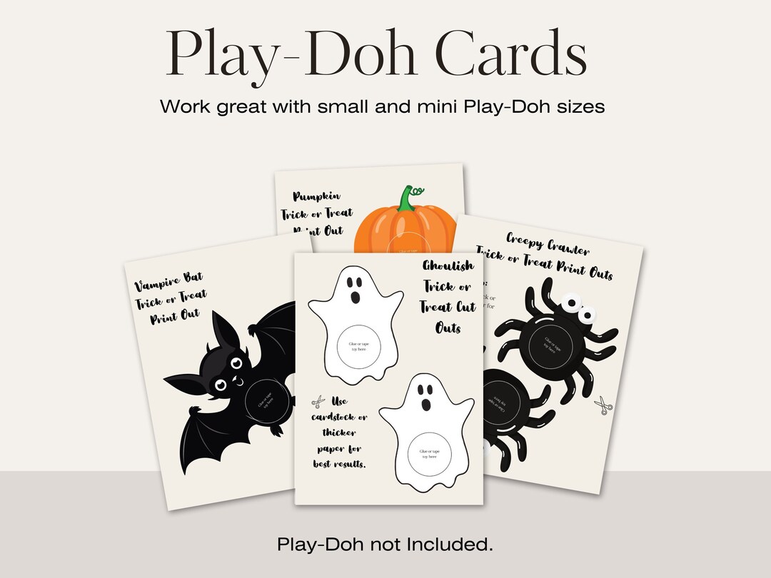 Printable Halloween Play-doh Card Halloween Favor Printable Halloween ...