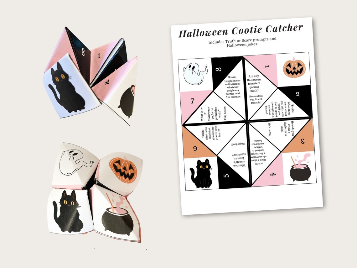 Halloween Cootie Catcher Printable Halloween Games Printable Fortune ...