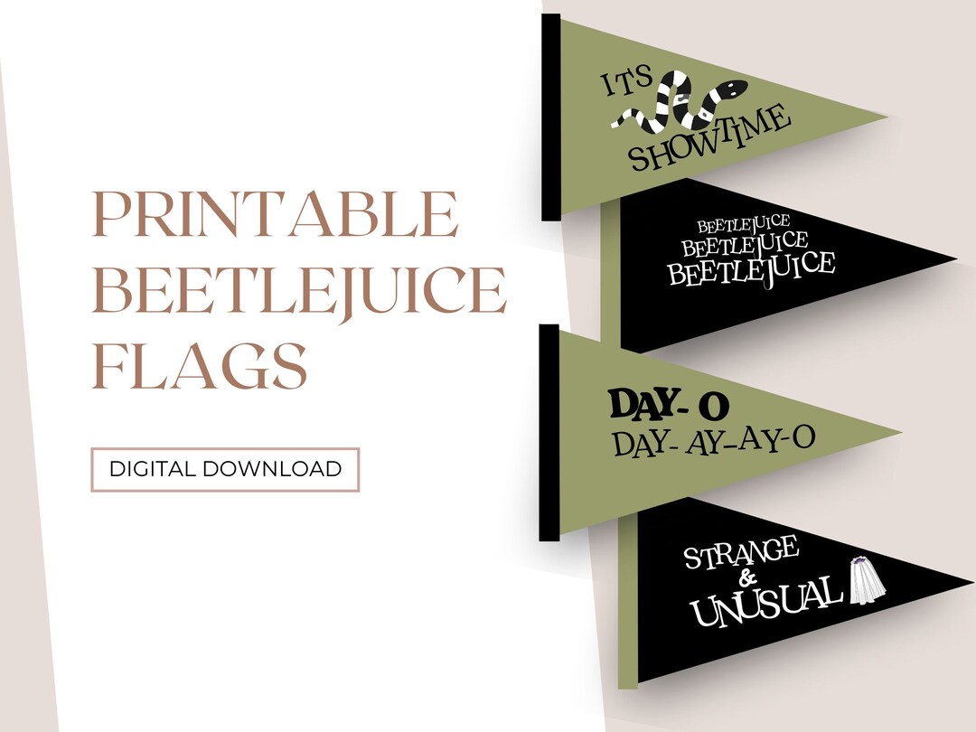 Printable Beetlejuice Halloween Flags Halloween Decor Printable Flags ...