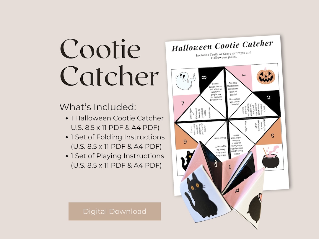 Halloween Cootie Catcher Printable Halloween Games Printable Fortune ...