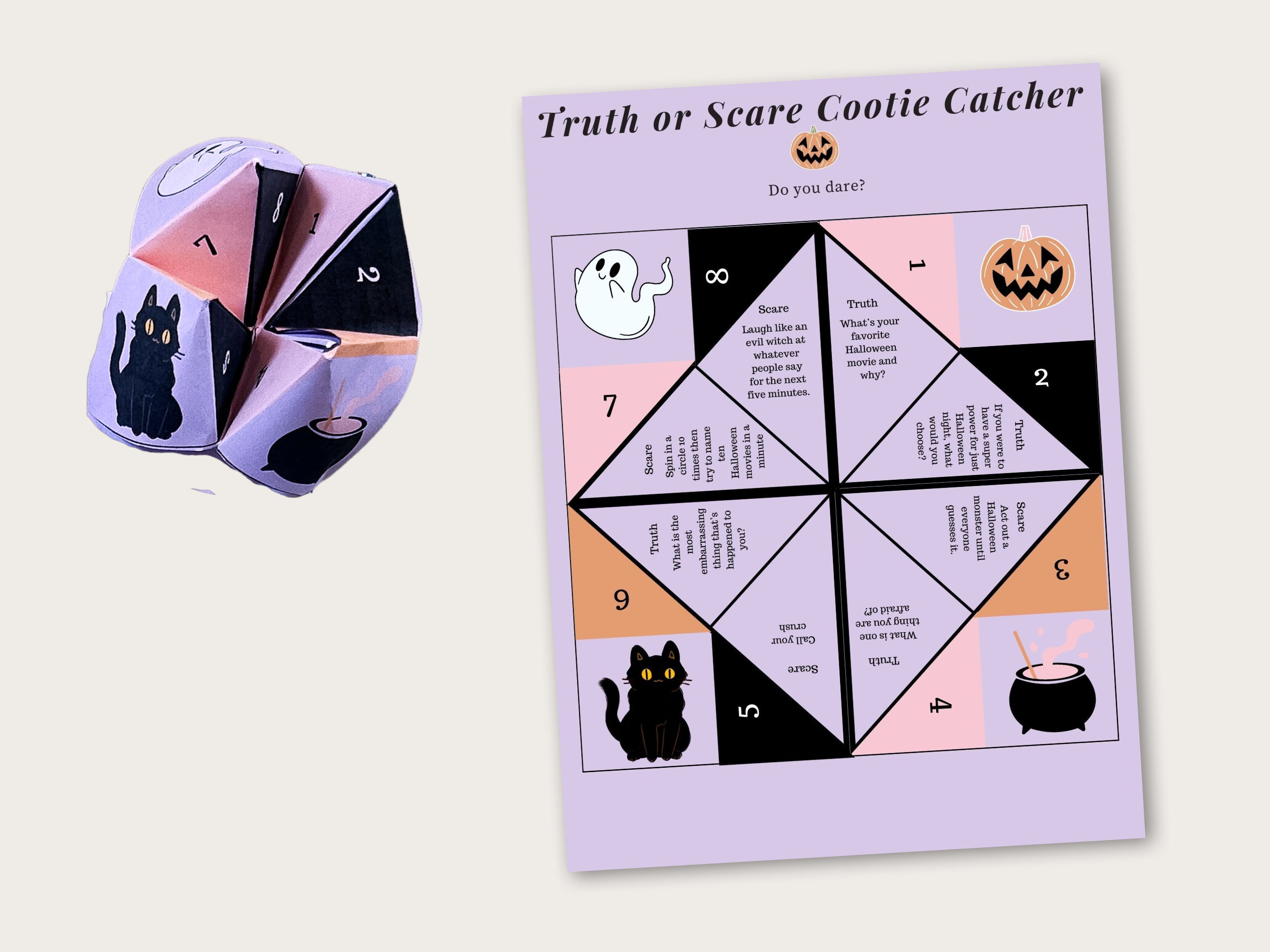 Halloween Cootie Catcher Printable Halloween Games Printable Fortune ...