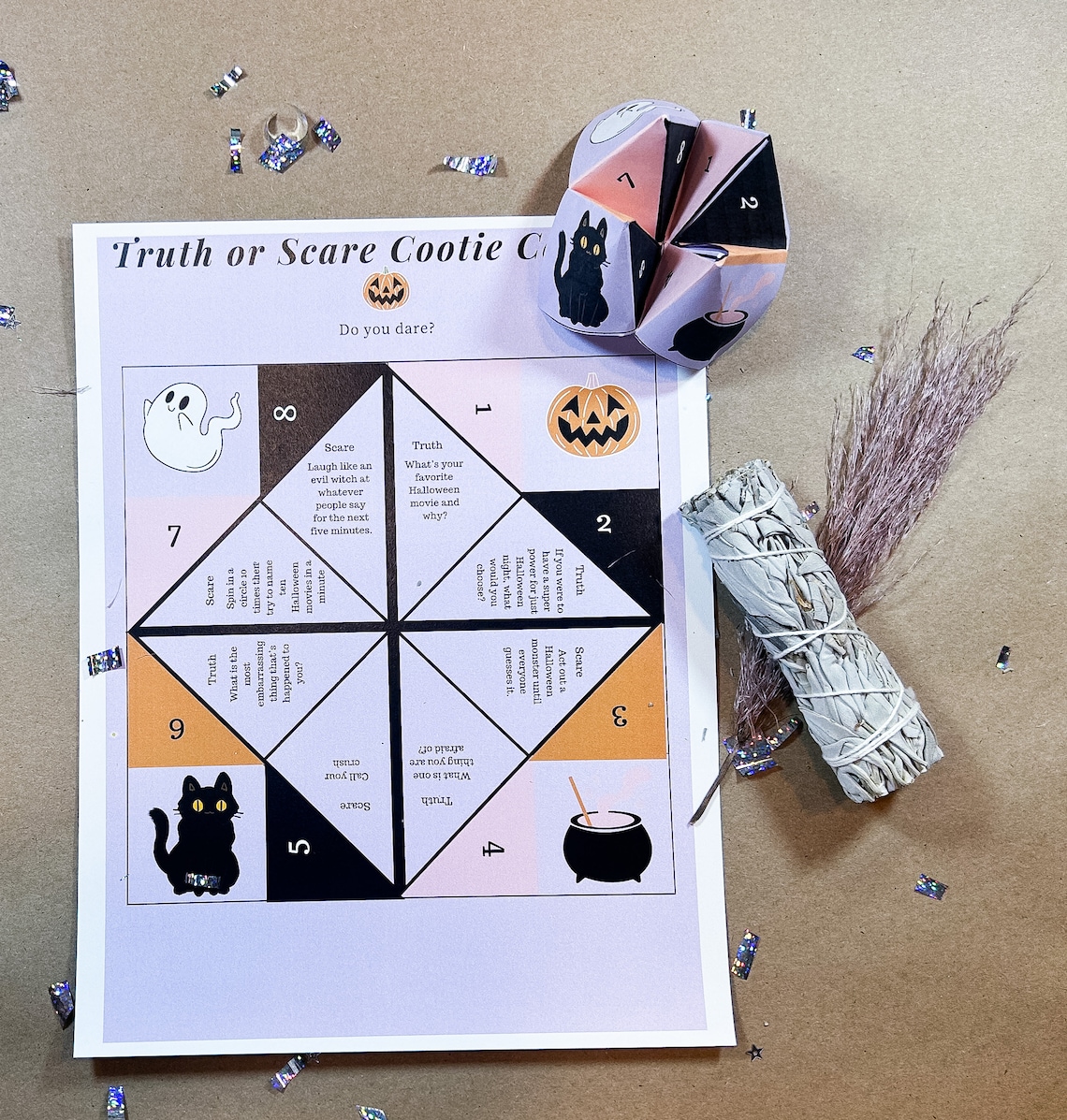 Halloween Cootie Catcher Printable Halloween Games Printable Fortune ...