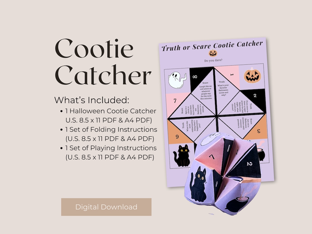 Halloween Cootie Catcher Printable Halloween Games Printable Fortune ...
