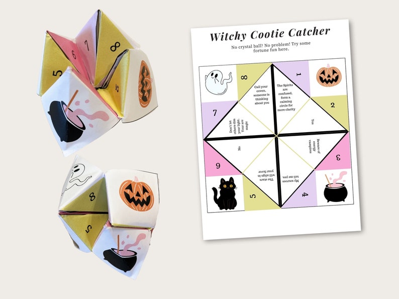 Printable Fortune Teller Halloween Cootie Catcher Printable Halloween ...