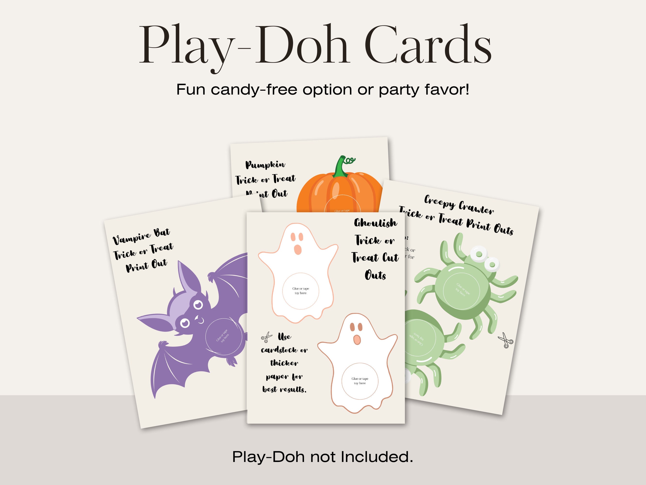 Printable Halloween Play-doh Card Halloween Favor Printable Halloween ...