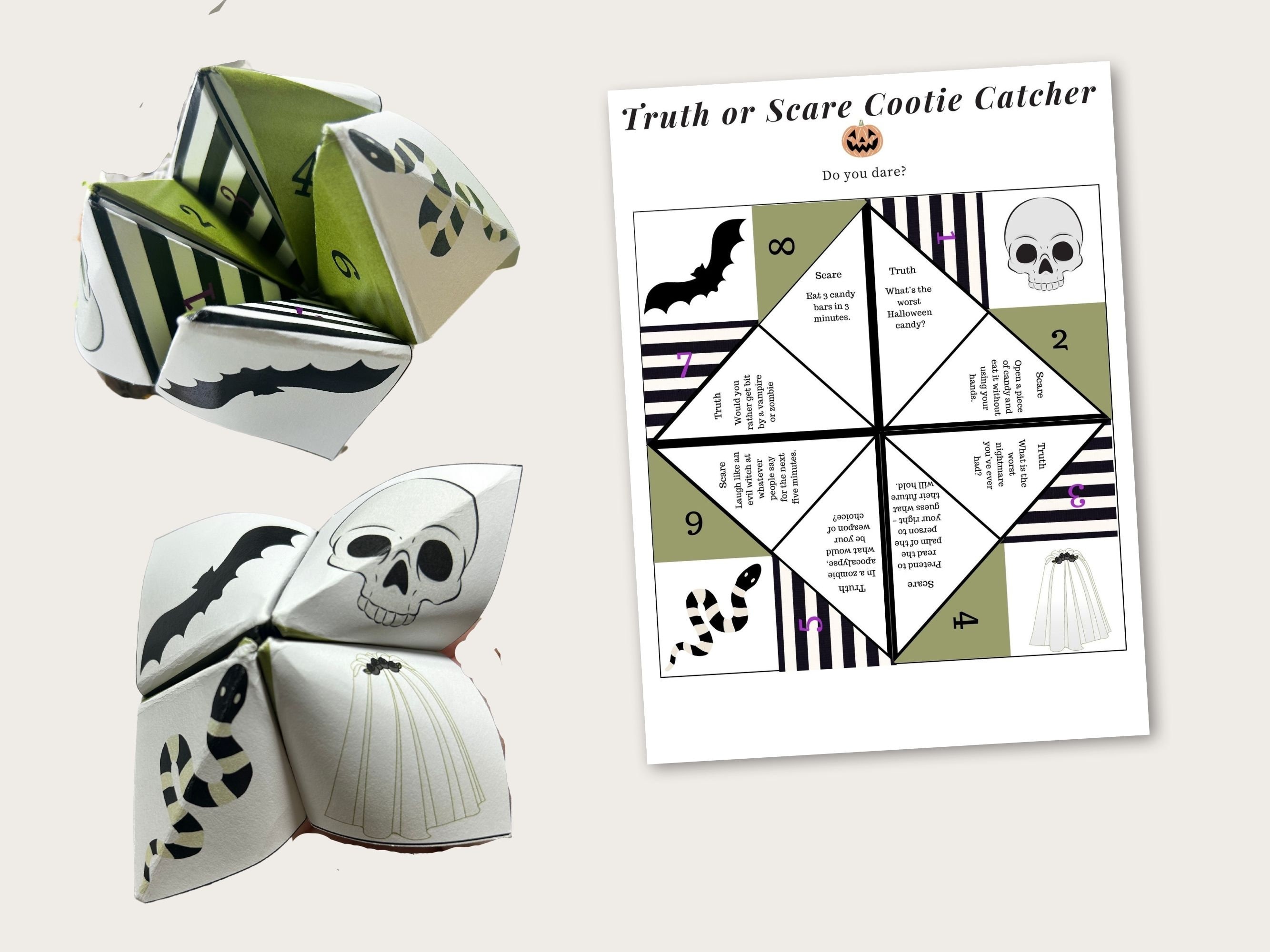 Printable Halloween Cootie Catcher Halloween Kids Games Halloween ...
