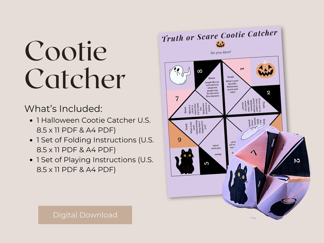 Halloween Cootie Catcher Printable Halloween Games Printable - Etsy