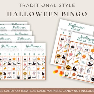 Printable Halloween Bingo Game: Kids Party Activity (PDF) - Etsy