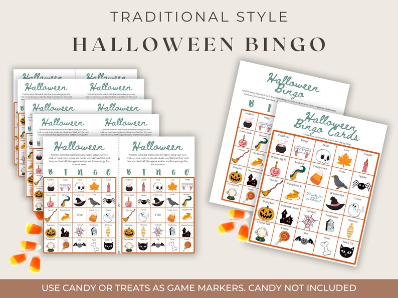 Printable Halloween Bingo Game: Kids Party Activity (PDF) - Etsy