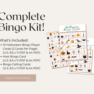 Printable Halloween Bingo Game: Kids Party Activity (PDF) - Etsy