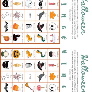 Printable Halloween Bingo Game: Kids Party Activity (PDF) - Etsy