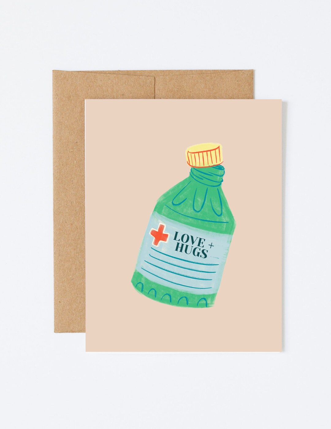 Get Well Soon Card: Love + Hugs Medicine Bottle - Etsy