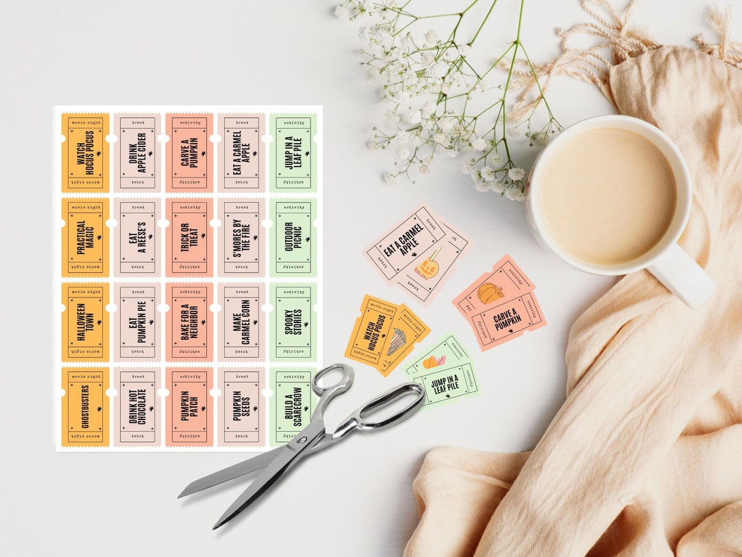 Halloween Coupons Printable Activity Ticket Kids Printable Halloween ...
