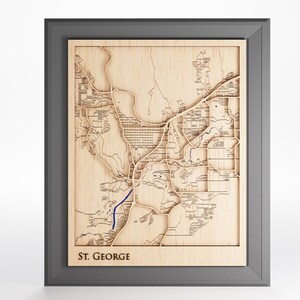 St George Wood Map - Custom Message - Premium Wood - Laser Cut ...