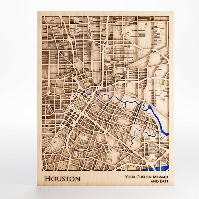 Houston Laser Maps - Etsy