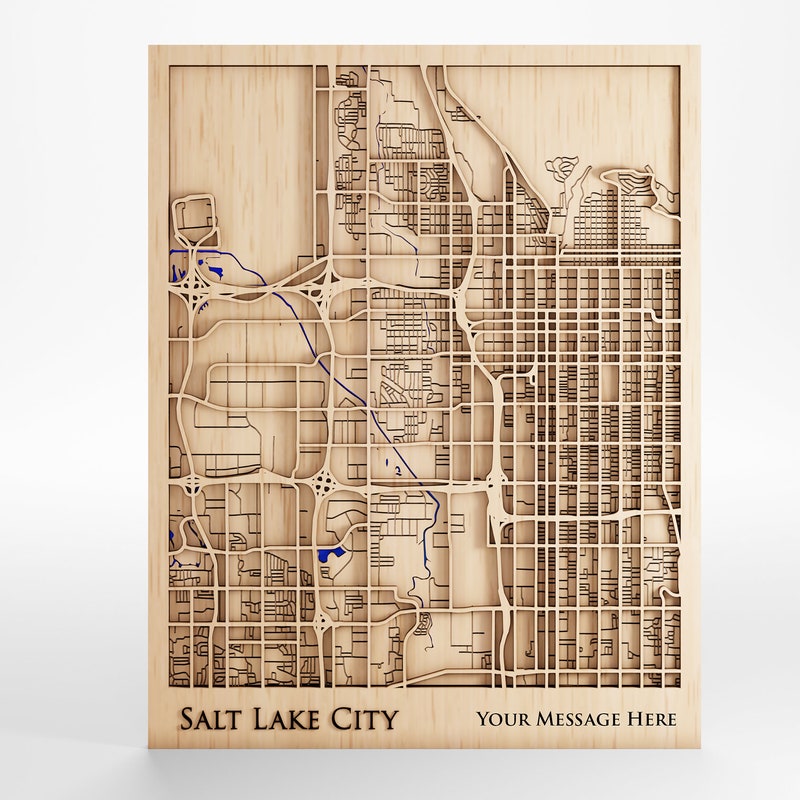 Wood Map Salt Lake - Etsy