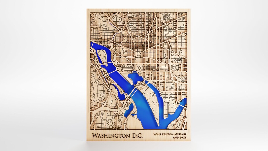 Washington D.C. - Custom Message - Laser Cut - Includes Frame - Etsy