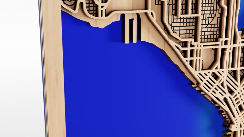 Seattle Wood Map Custom Message Laser Cut Includes Frame - Etsy