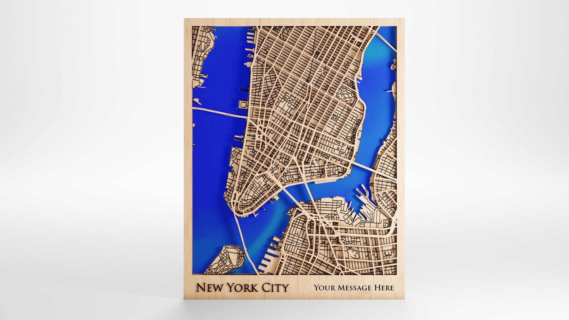 Custom Map of Any City - Custom Message - Laser Cut - Includes Frame - Etsy