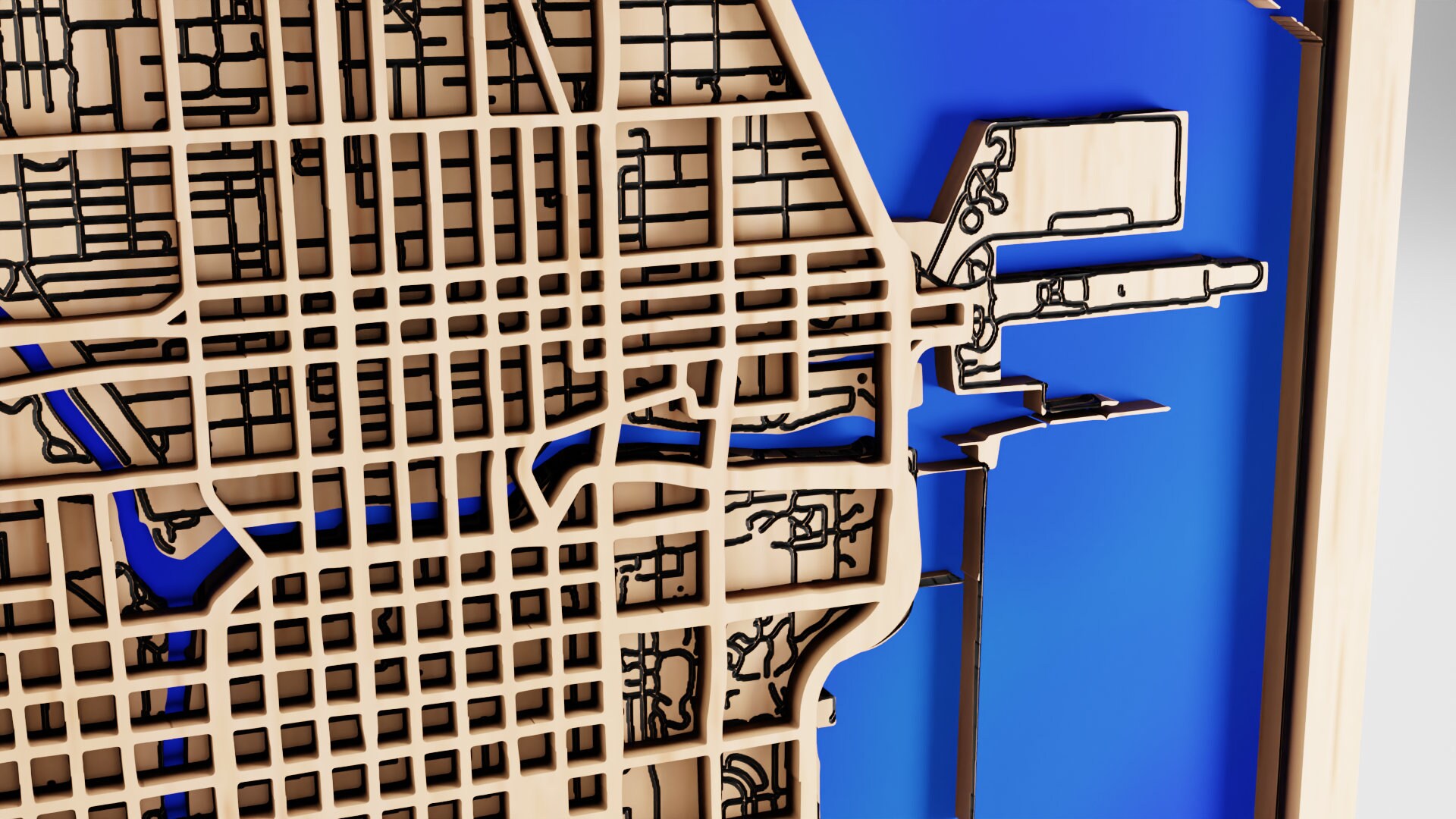 Chicago Wood Map - Custom Message - Premium Wood - Laser Cut - Includes ...