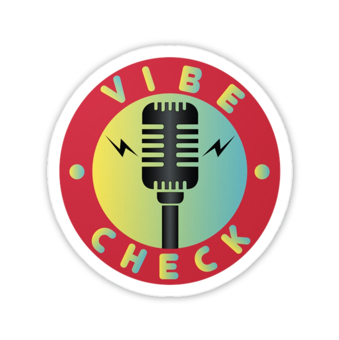 Vibe Check Microphone Sticker | Karaoke Nights, Satin Finish - Etsy