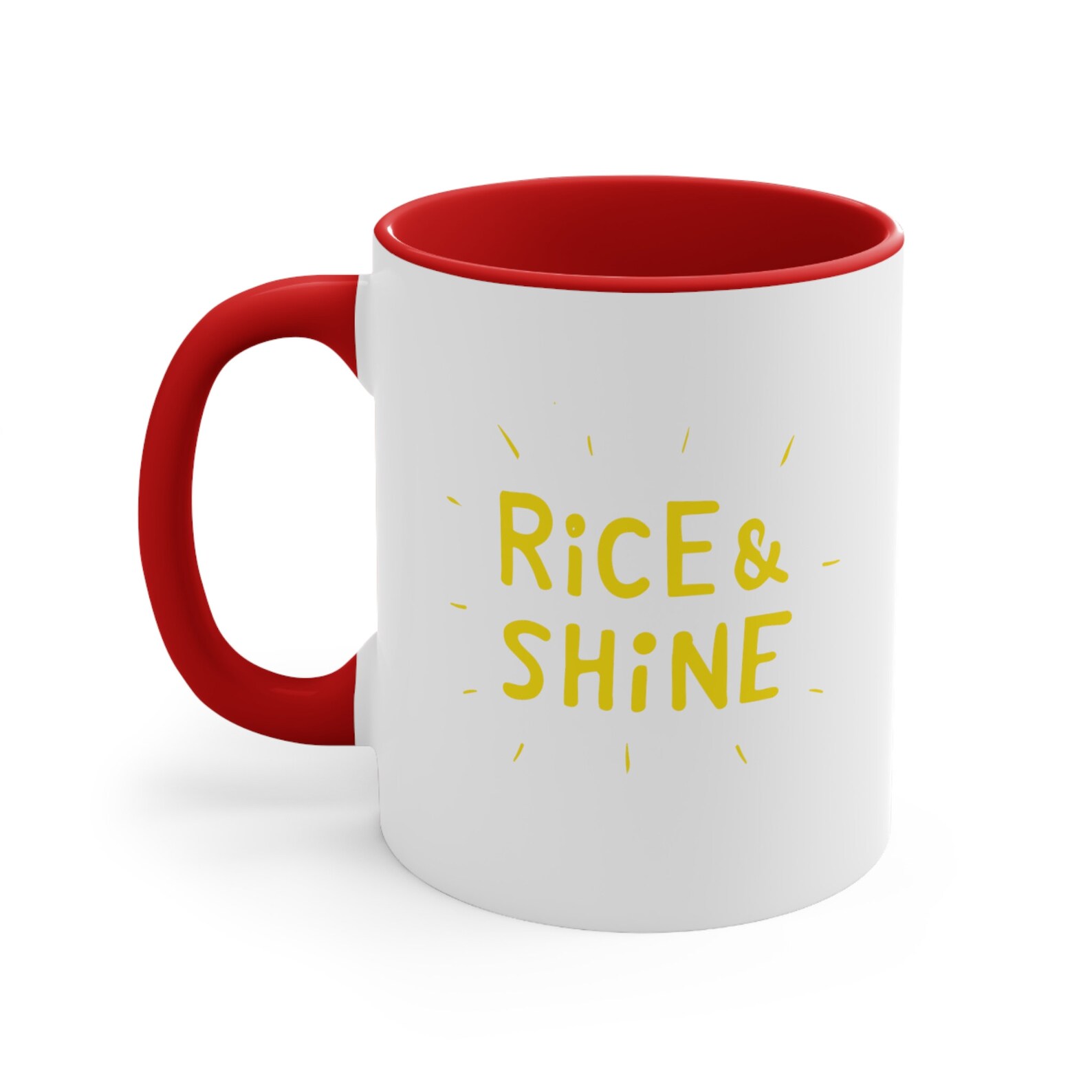 Filipino Rice & Shine Mug Red Accent Beverage Mug 11oz Tea Mug, Coffee ...
