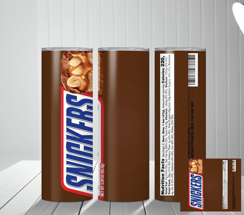 20 Oz Skinny Tumbler Snickers Snickers Print Sublimation - Etsy