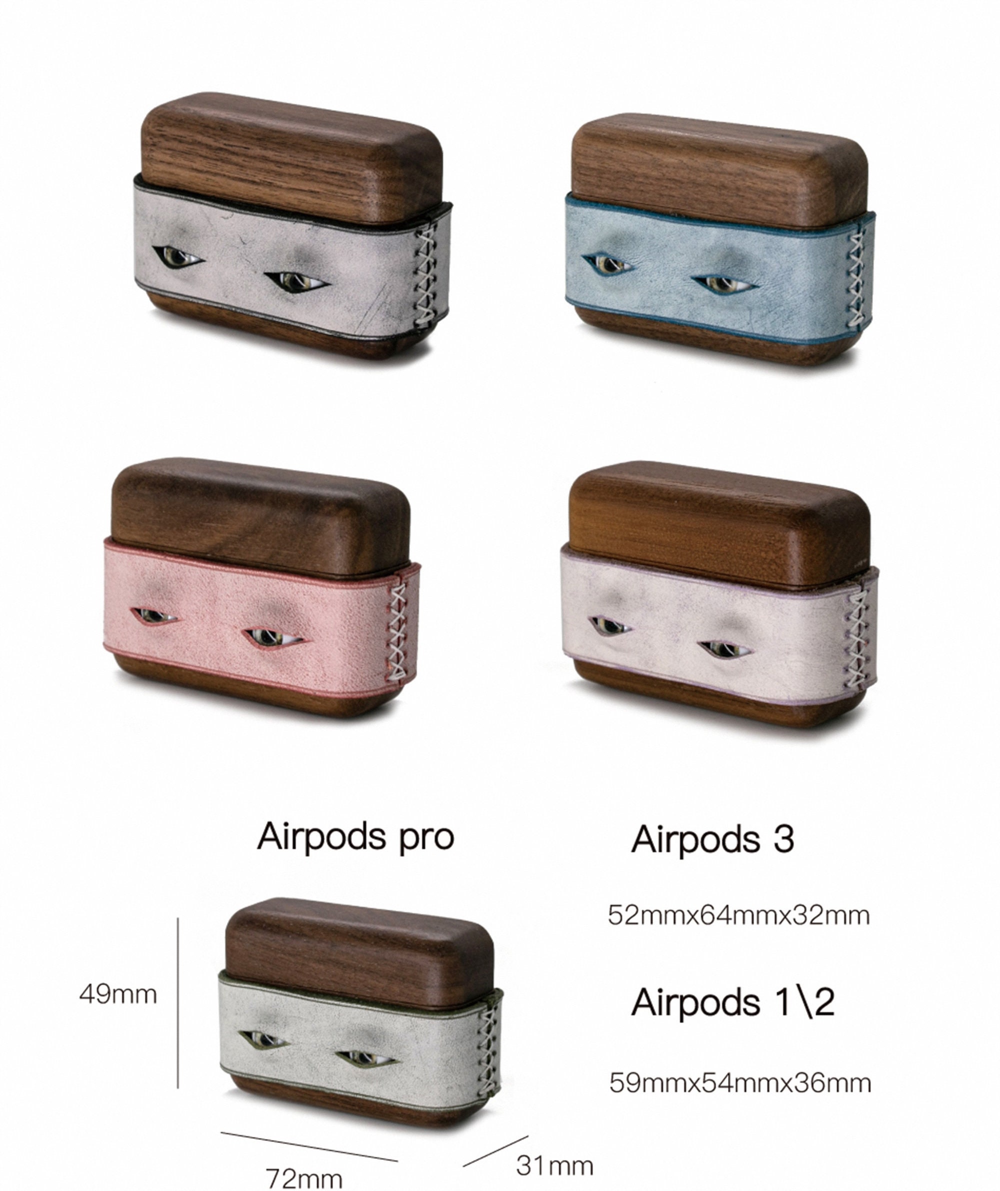 Custom Leather Airpods Case,personalized Evil Eyes Airpods Case,custom ...