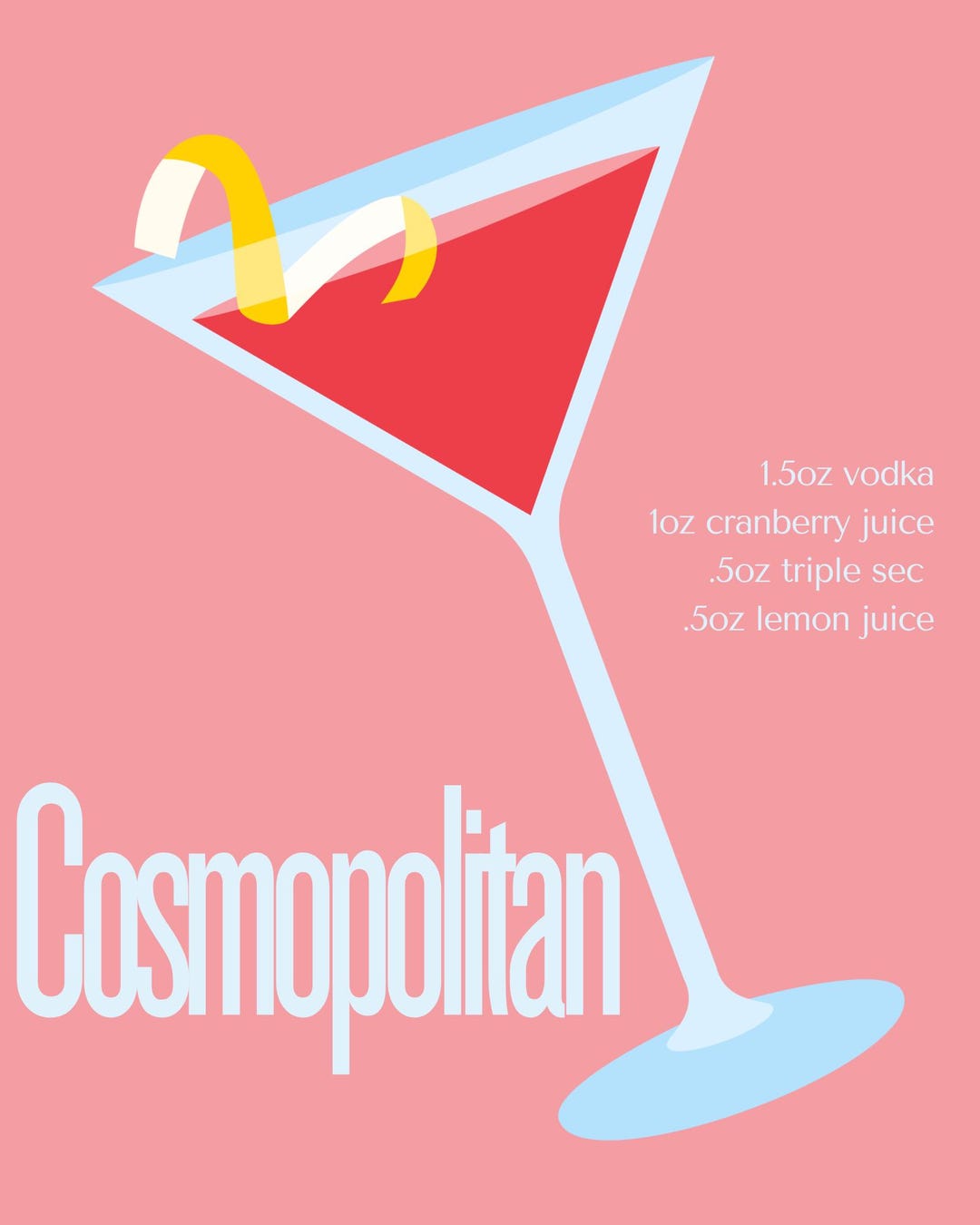 Cosmopolitan Cocktail Print - Etsy