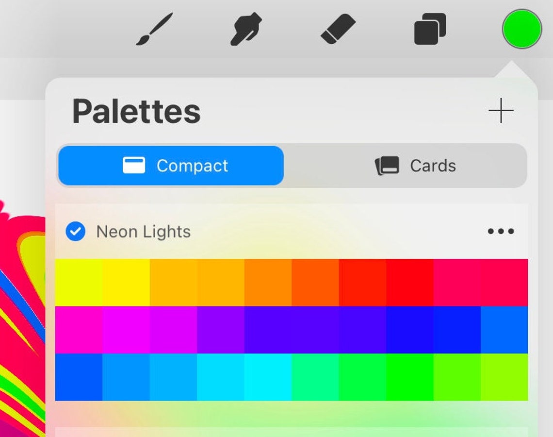 Neon Lights Procreate Color Palette | 30 Color Swatches | Bright ...