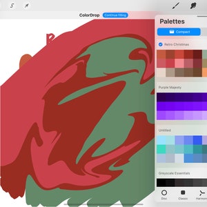 Procreate Color Palette WITH HEX CODES Retro Christmas | 30 Swatches ...